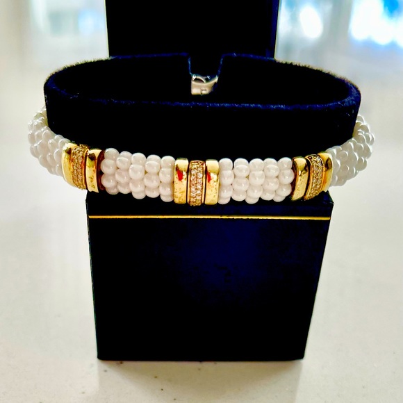 LAGOS | Jewelry | Lagos 8kss White Caviar Diamond Bracelet Nwot | Poshmark